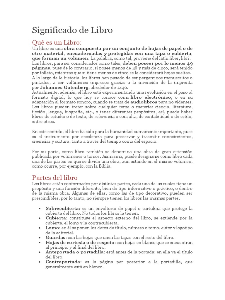 Significado de Libro | PDF | Libros | Comunicación escrita