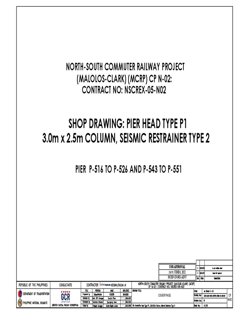 Pier Head Type P1, 3.0mX2.5m Column, Seismic Restrainer Type 2 | PDF ...
