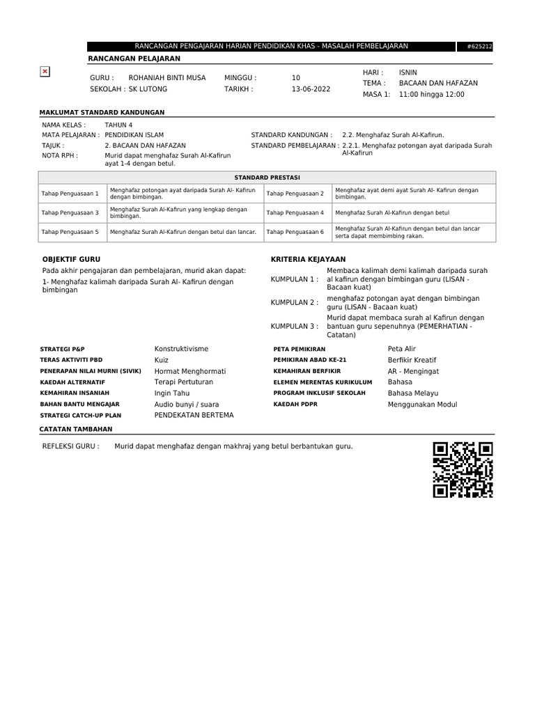 RPH Ppki THN 4 (13 Jun 2022) | PDF