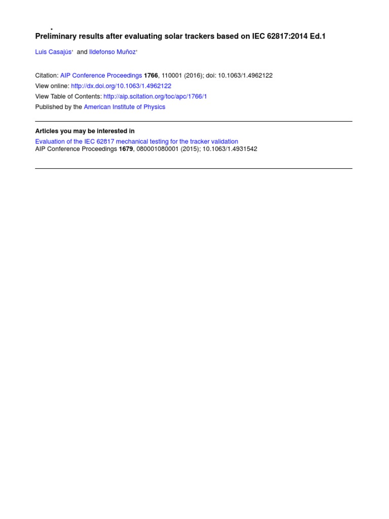 Artigo-Preliminary Results After Evaluating Solar Trackers Based On IEC ...
