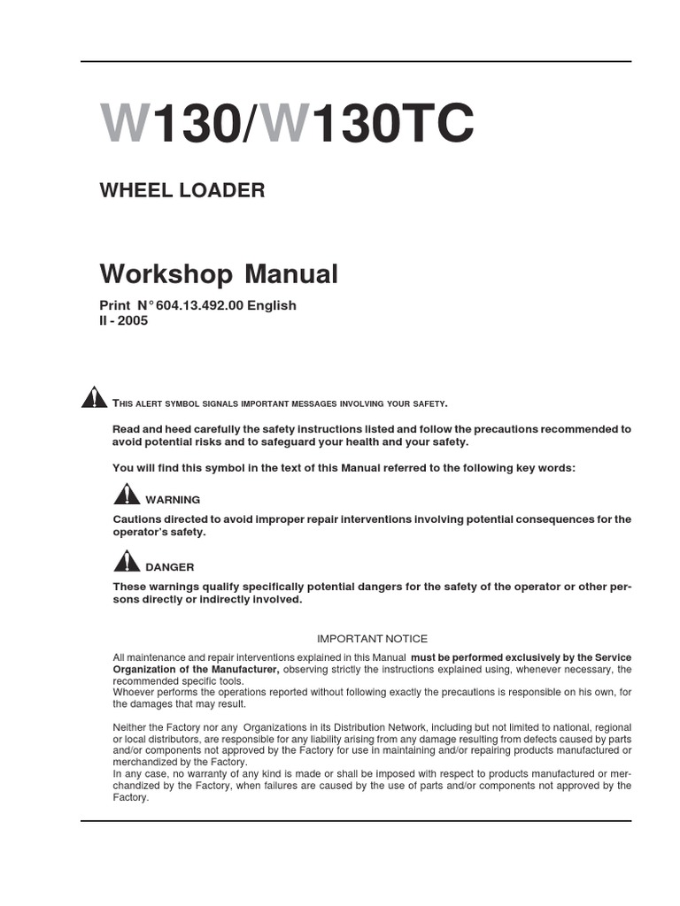 MANUAL w130/w130tc | PDF | Horsepower | Tire