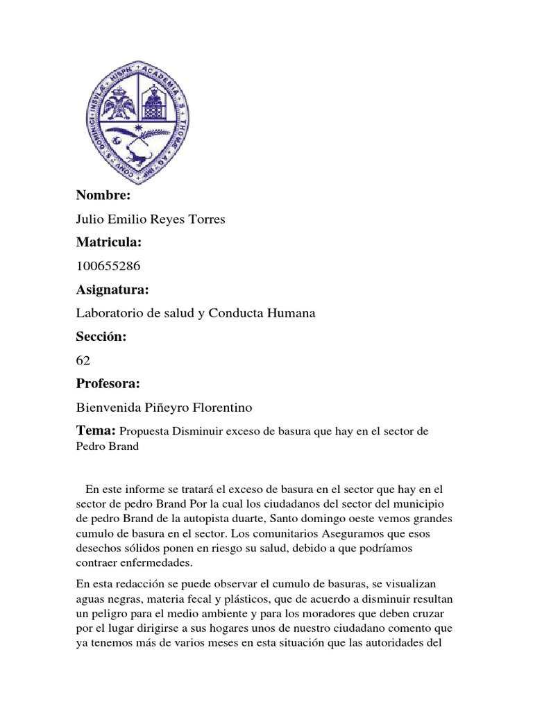 Laboratorio de Salud y Conducta Humana | PDF | Salud mental | Residuos