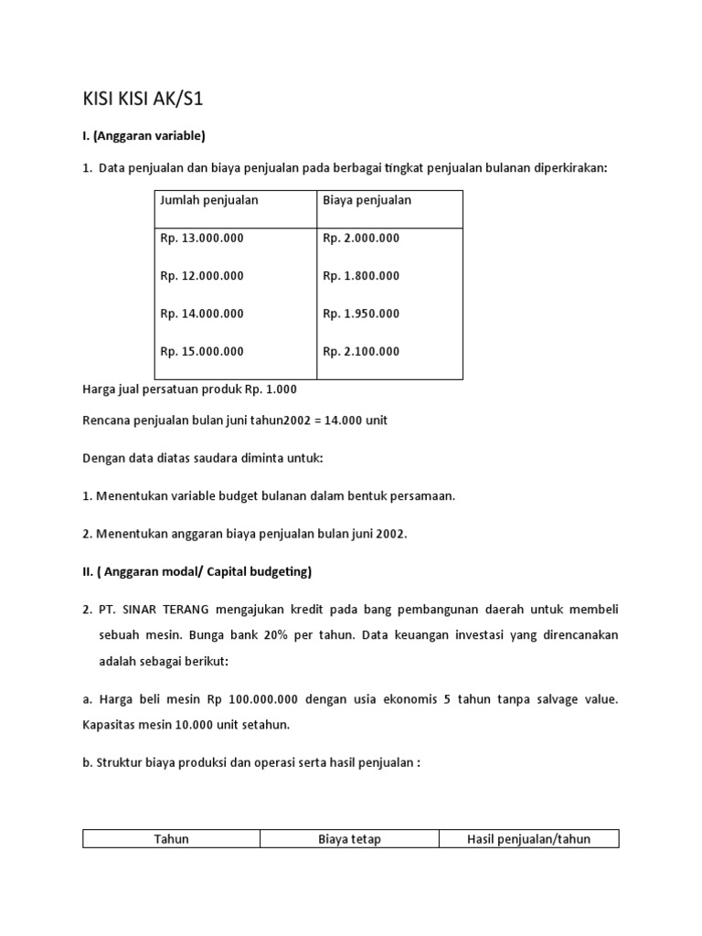 KISI KISI AKs1 | PDF
