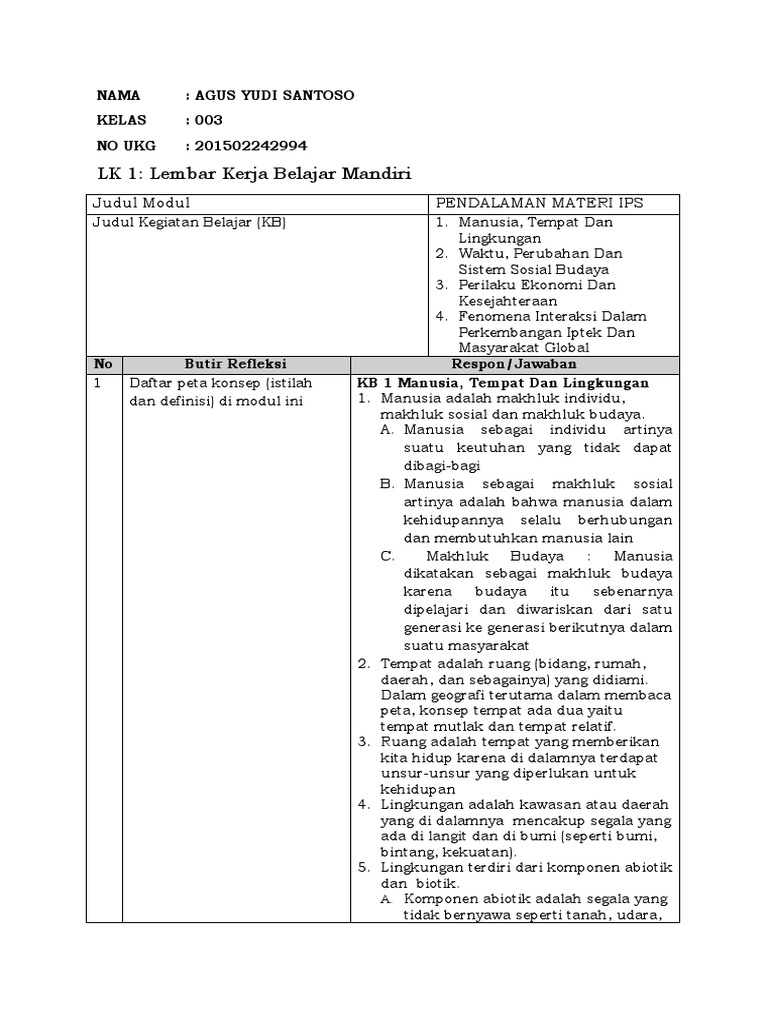LK 1 - Modul 4 Ips - Agus Yudi Santoso | PDF