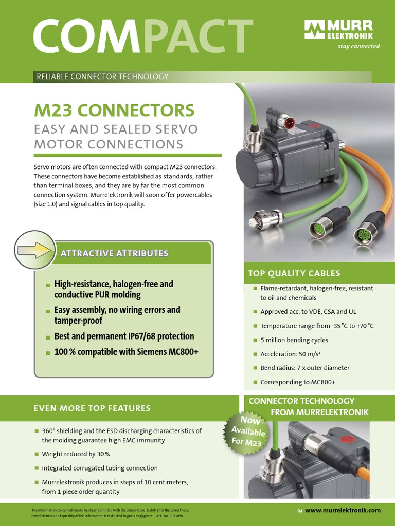 M23 Connectors: Easy and Sealed Servo Motor Connections | PDF ...