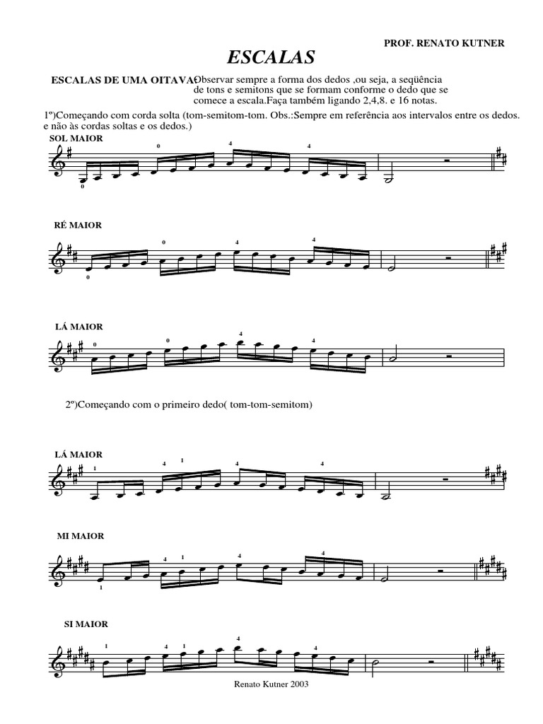 Escalas Violino At+® p15 | PDF | Escala (música) | Melodia