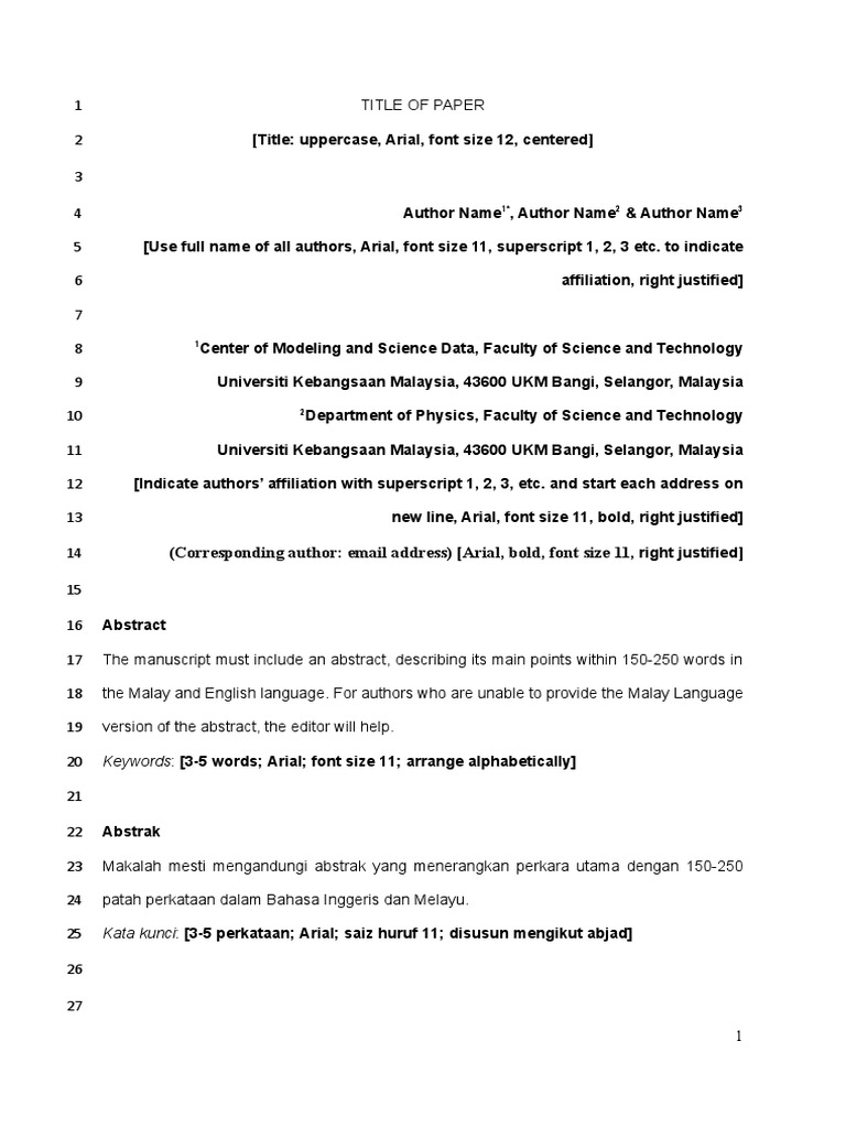 Template Kertas Kerja Penuh | PDF | Academic Journal | Books