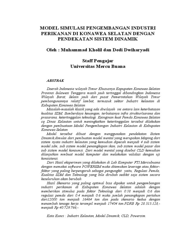 Model Simulasi Pengembangan Industri | PDF | Sains & Matematika