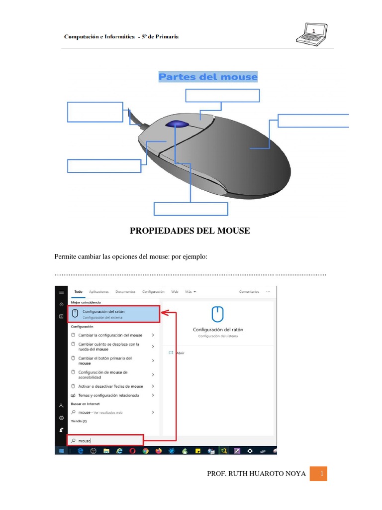 Propiedades Del Mouse Clase de Fecha 18 | PDF | Hogar y jardín ...