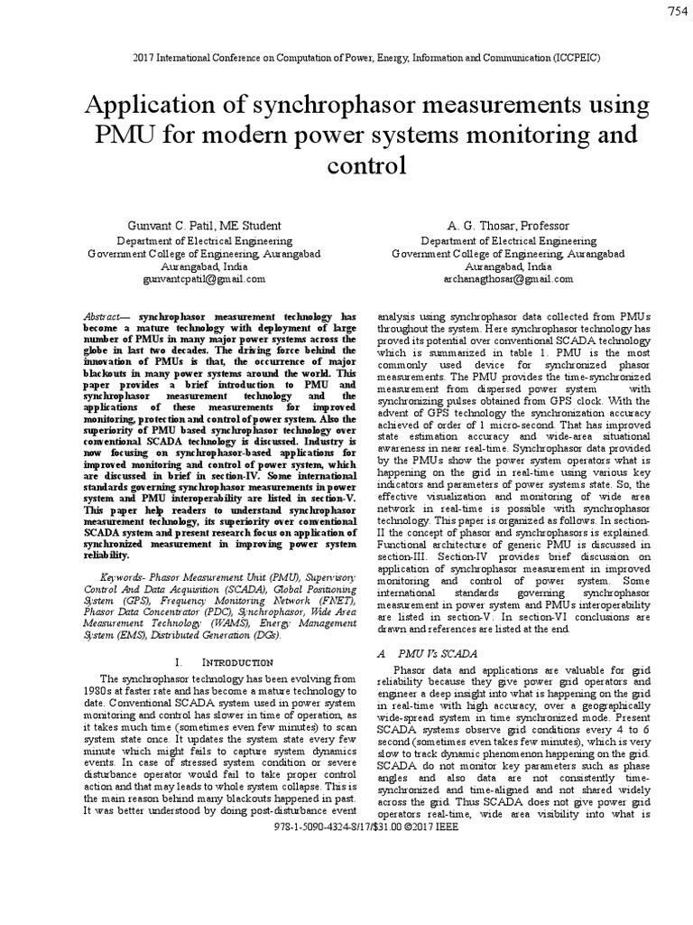 Pmu Vs Scada | PDF | Digital Signal Processing | Electrical Engineering