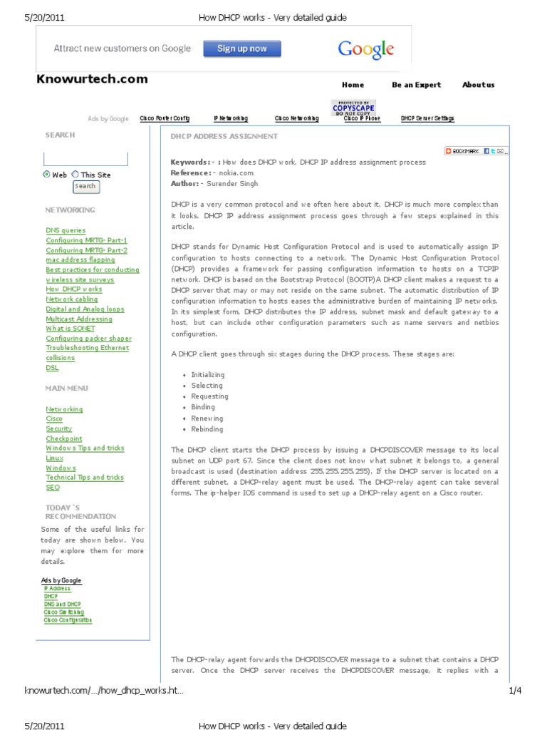How DHCP Works - Very Detailed Guide | PDF | Network Layer Protocols ...