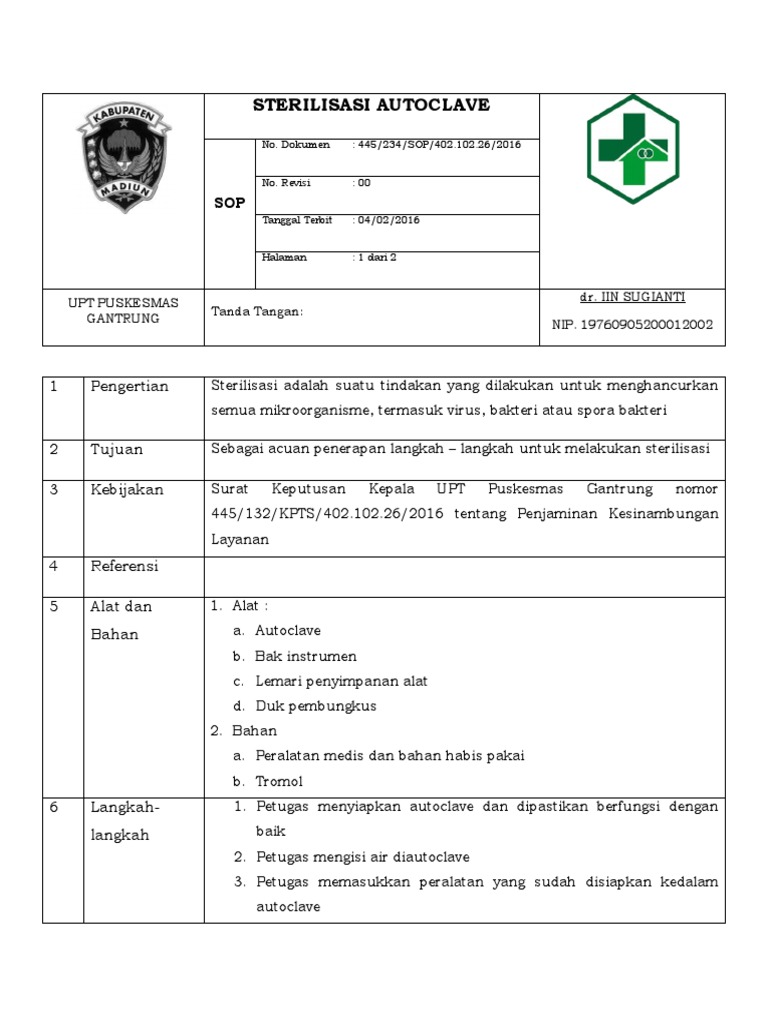 Sterilisasi Autoklaf | PDF Sterilisasi Autoklaf | PDF