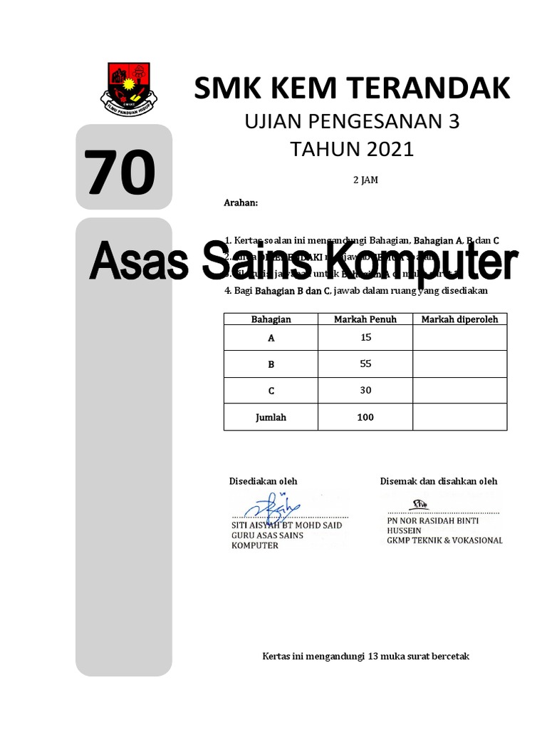 Ujian Pengesanan 3 Ask Tingakatan 2 | PDF