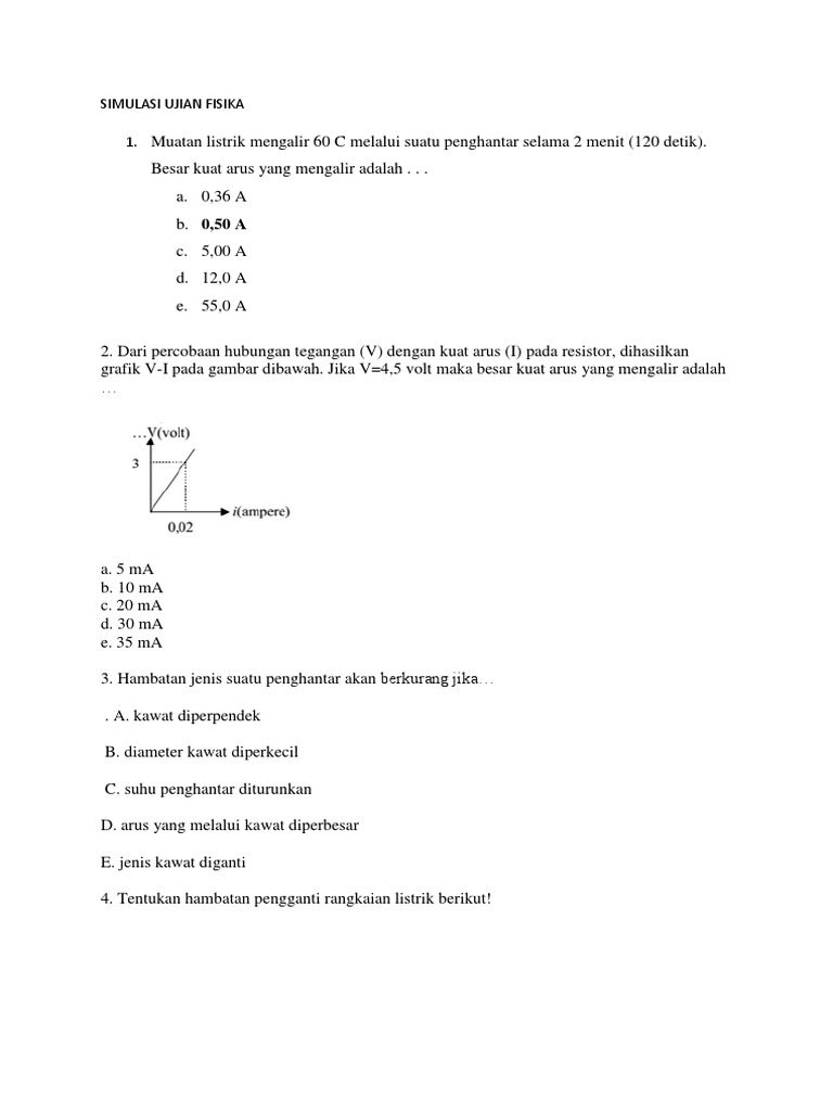 SIMULASI UJIAN FISIKA para Pemimpi | PDF | Sains & Matematika ...