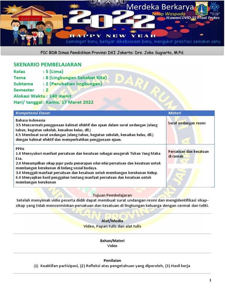 RPP Kelas 5, 17 Maret 2022 | PDF | Pengembangan Diri | Kesehatan Holistik