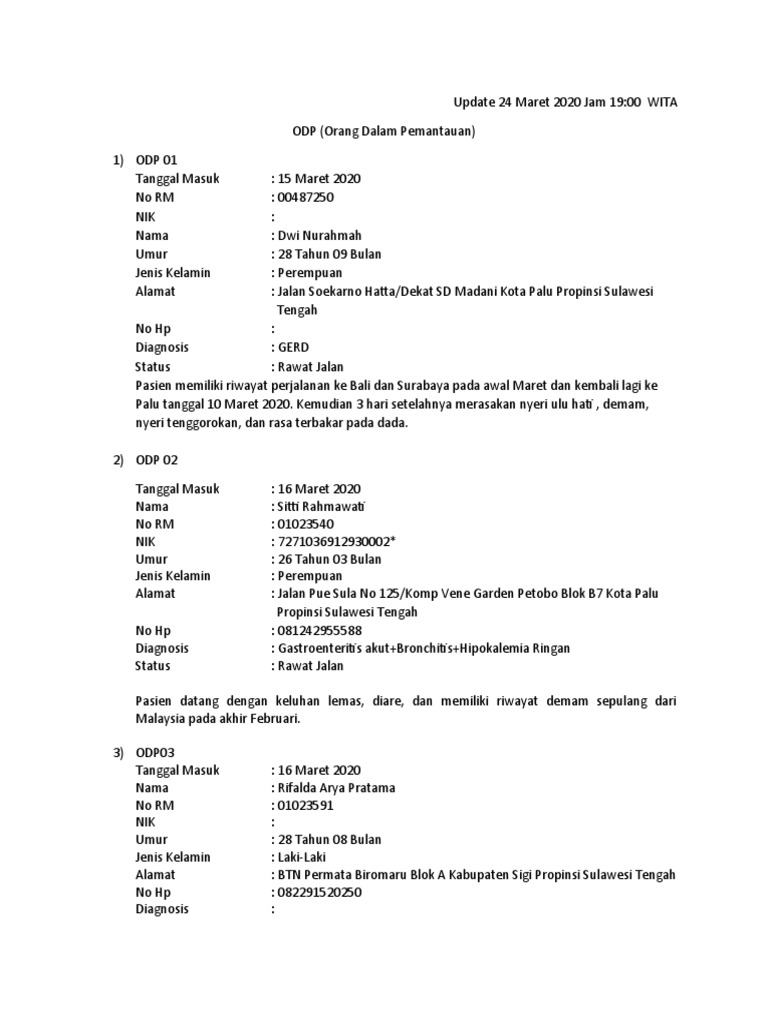 ODP 24 Maret 2020 | PDF