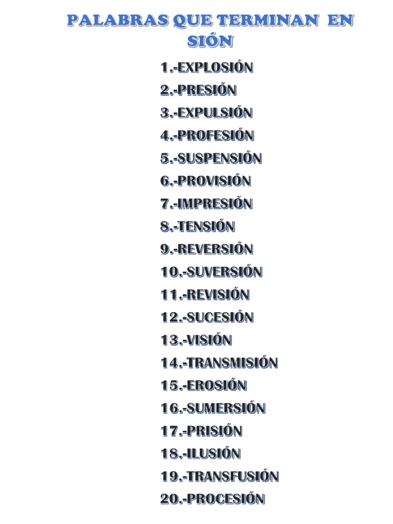 Palabras Con Sion y Cion | PDF