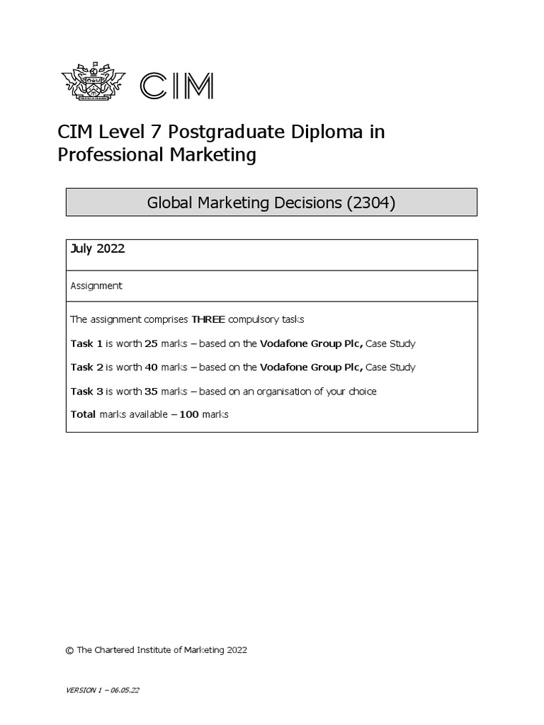 CIM Level 7 Postgraduate Diploma in Professional Marketing | Download ...