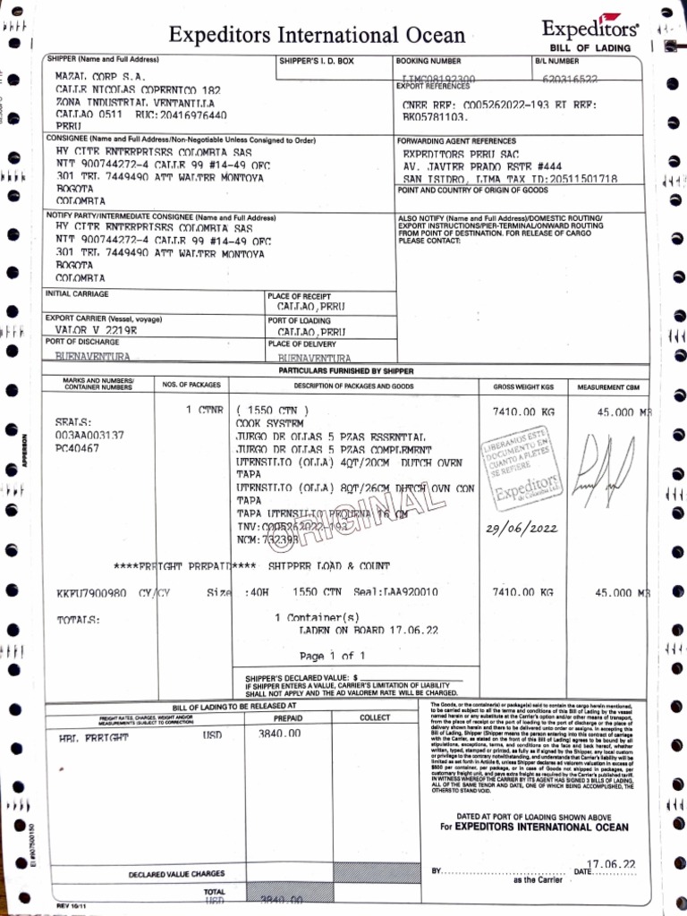!: SRR - RN N T MN: Expeditors International Ocean | Download Free PDF | Trade | Freight Transport
