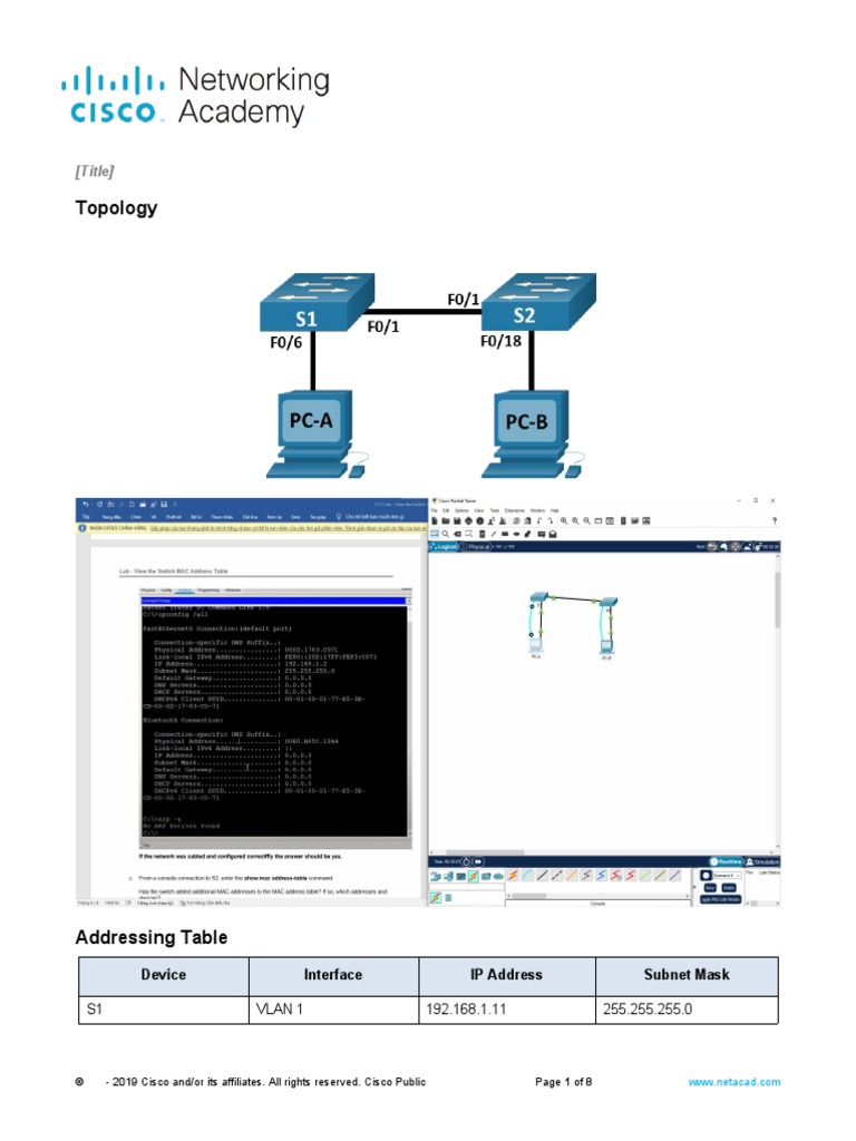 Examining Switch MAC Address Tables | PDF | Network Switch | Computer ...