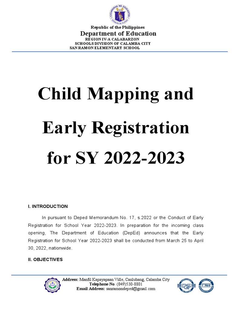 NARRATIVE Early Registration 2022 | PDF | Kindergarten