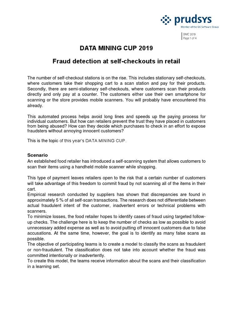 Data Mining Cup 2019 Fraud Detection at Self-Checkouts in Retail | PDF | Comma Separated Values ...