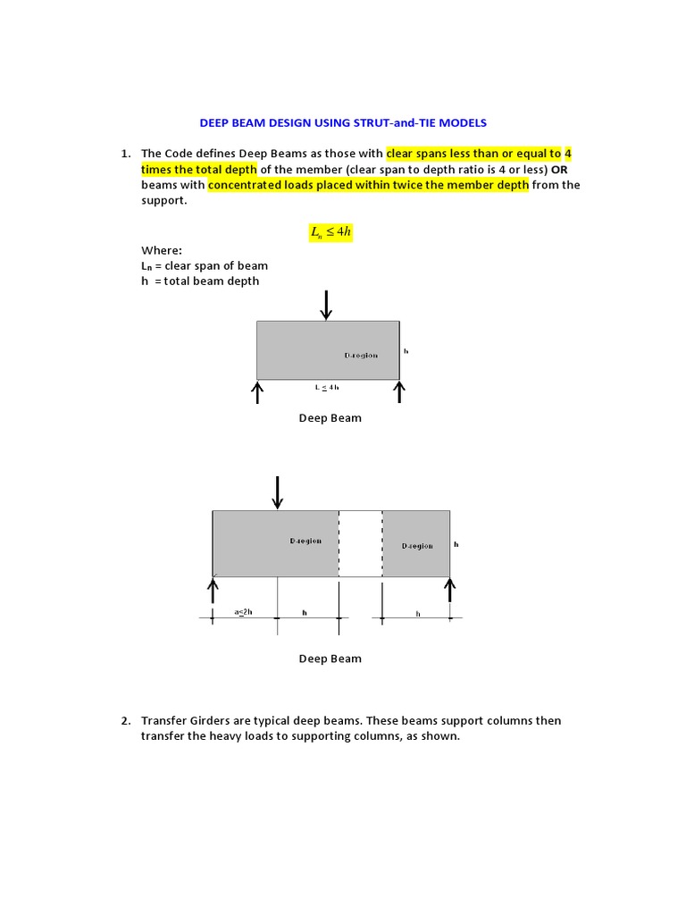MSCE 509-106-Deep Beams Using Strut and Tie Models | Download Free PDF | Beam (Structure ...