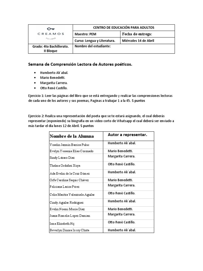 Semana 1 Lengua y Literatura 2 Bloque | PDF