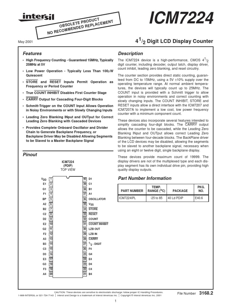 Features Description: 4 / Digit LCD Display Counter | PDF | Electrical ...