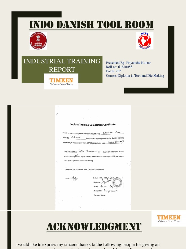 Indo Danish Tool Room: Industrial Training | PDF | Grinding (Abrasive ...