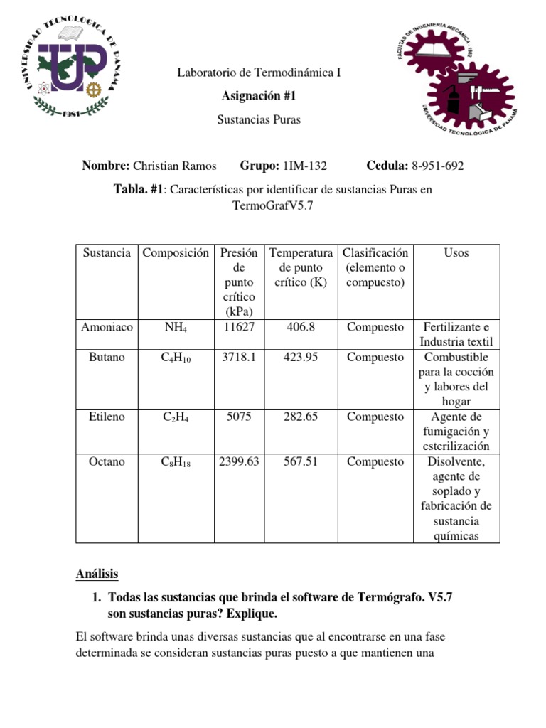 Asignación #1 - CR | PDF | Fase (materia) | Química Física
