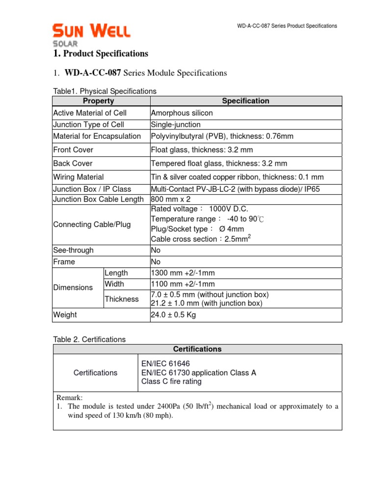 WD-A-CC-087 Series Module Specifications | Download Free PDF ...