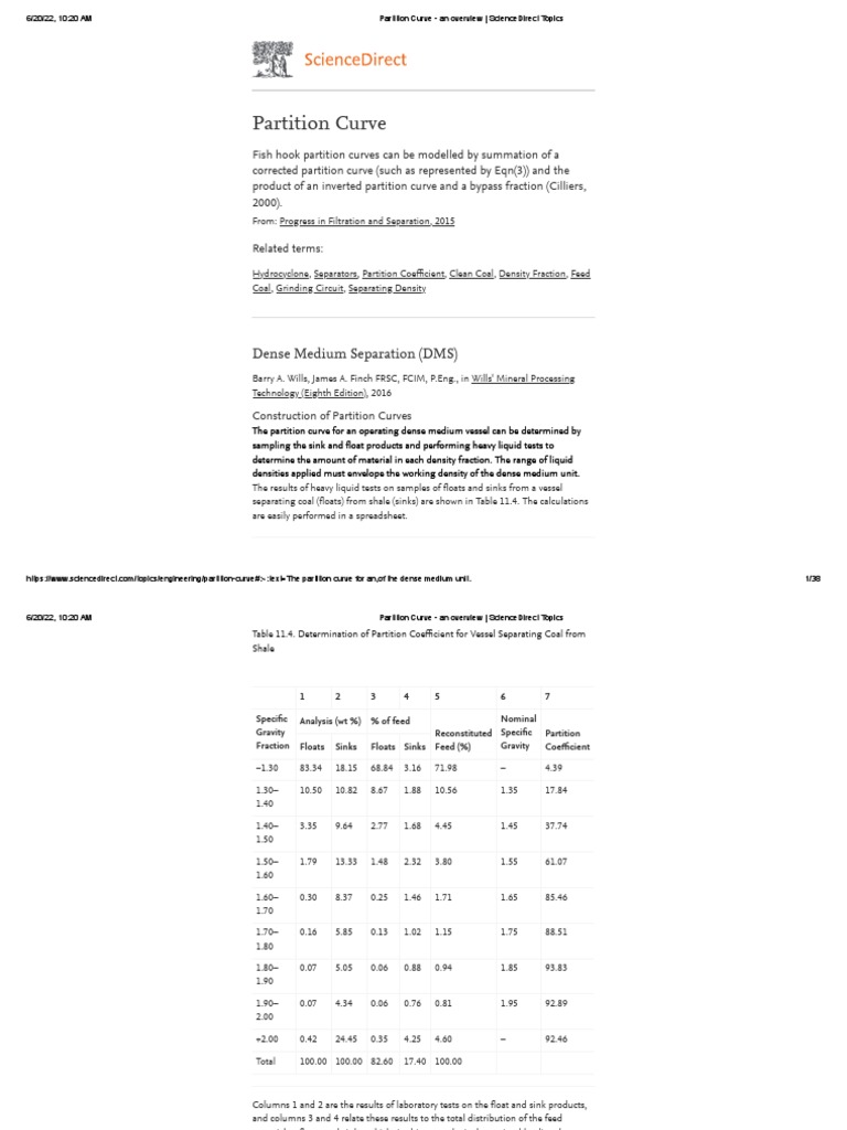 Partition Curve - An Overview - ScienceDirect Topics | PDF | Density