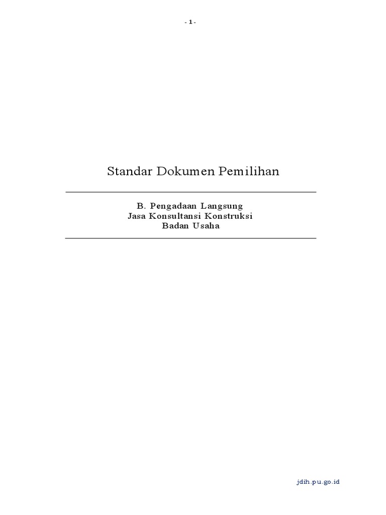 SDP Pengadaan Langsung Perencanaan Teknis Jaringan Air Bersih Bonngo ...