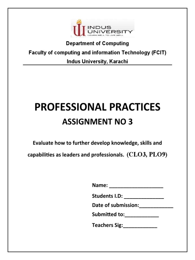 Professional Practices: Assignment No 3 | PDF