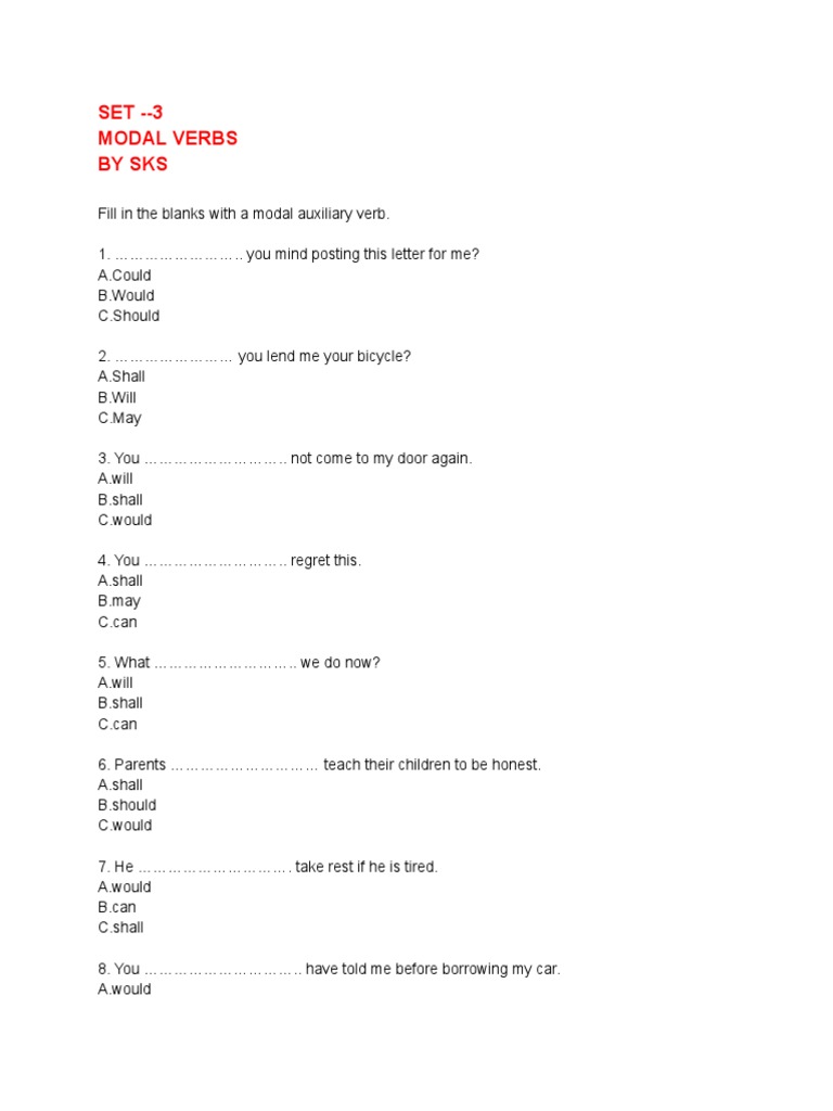 Verb Set - 3 | PDF | Language Arts & Discipline | Home & Garden
