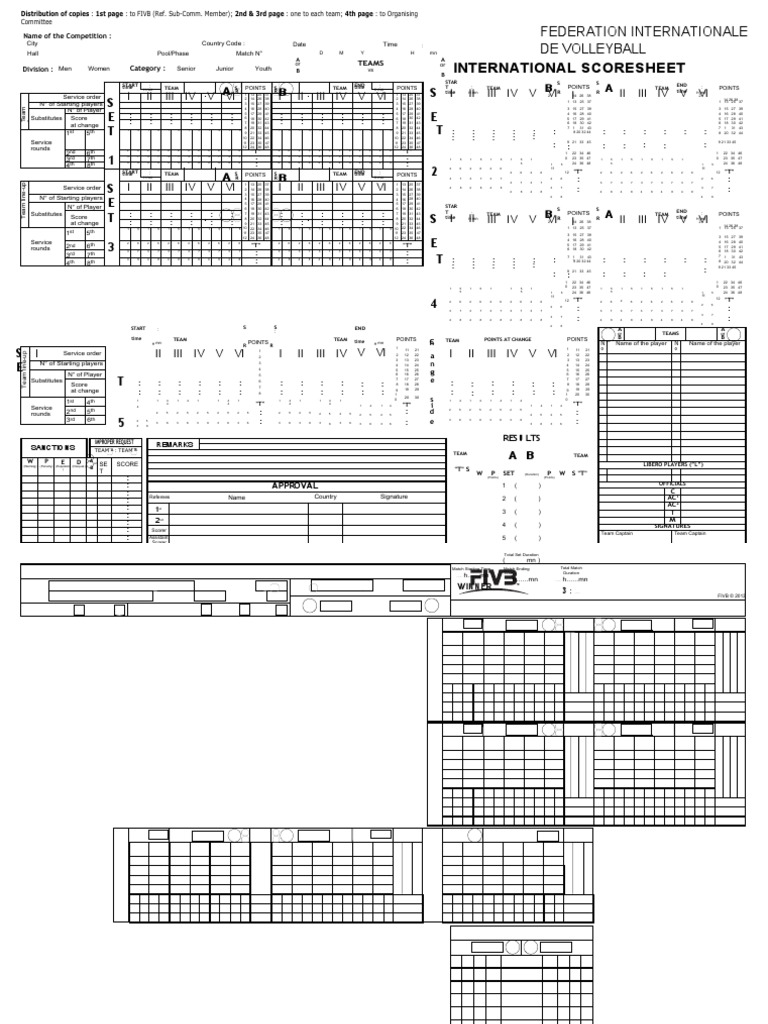 International Scoresheet: S T E S E T 1 S E T 3 | Descargar gratis PDF ...
