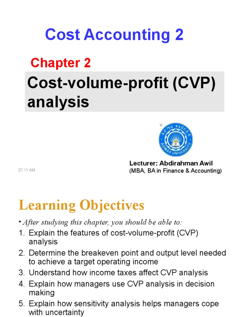 Understanding Cost-Volume-Profit (CVP) Analysis Through Practical Examples | PDF | Financial ...