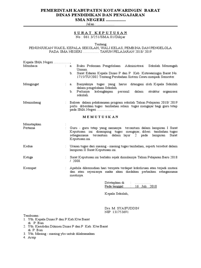 Contoh Contoh SK | PDF