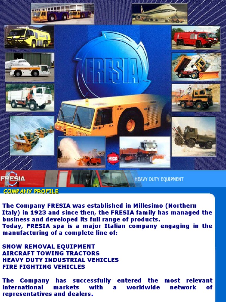 FRESIA Spa: Italian Vehicle Manufacturer | PDF | Tractor | Italy
