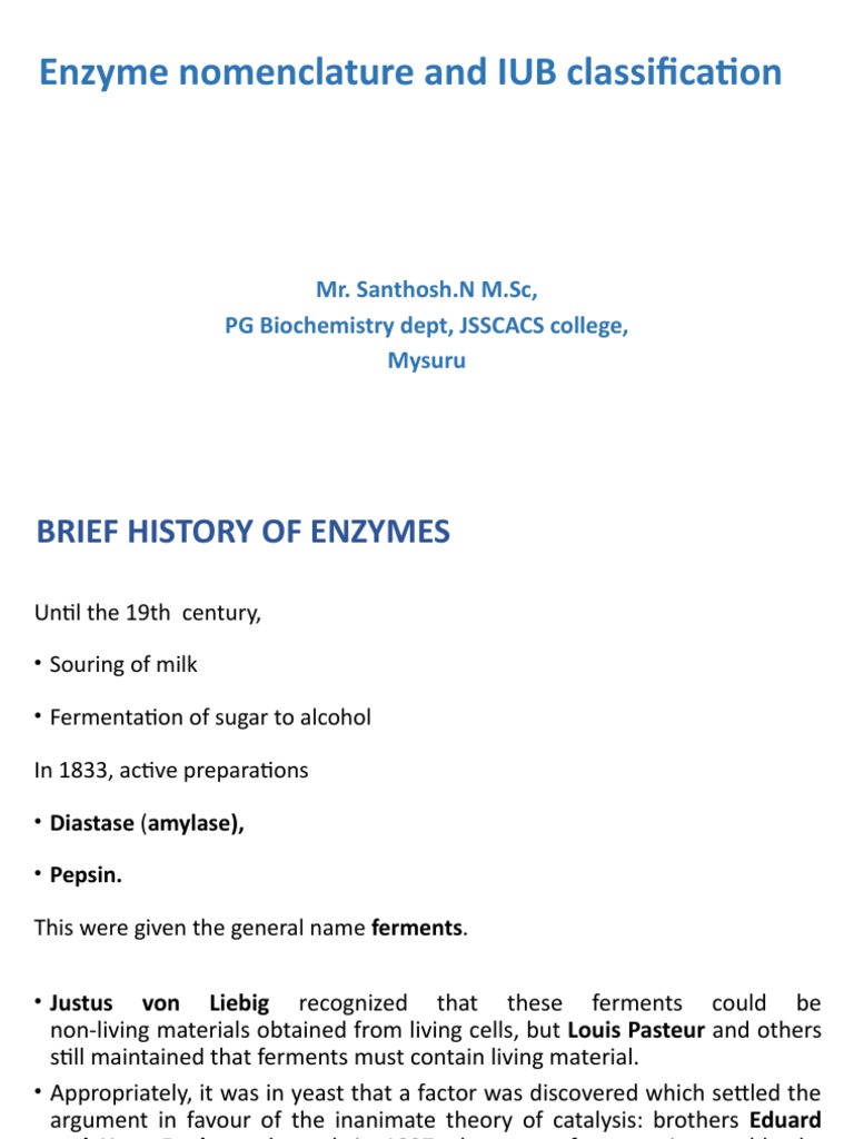 Enzyme Nomenclature and IUB Classification | PDF | Enzyme | Proteins