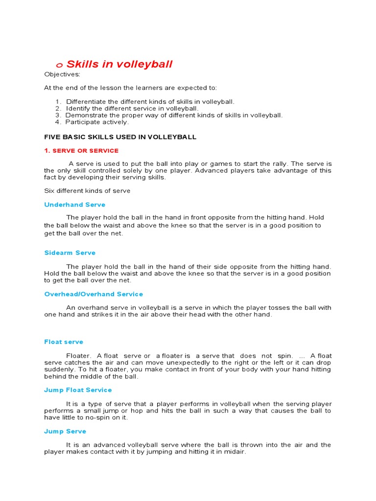 Module 3 Skills in Volleyball | PDF | Volleyball | Sports Rules And ...