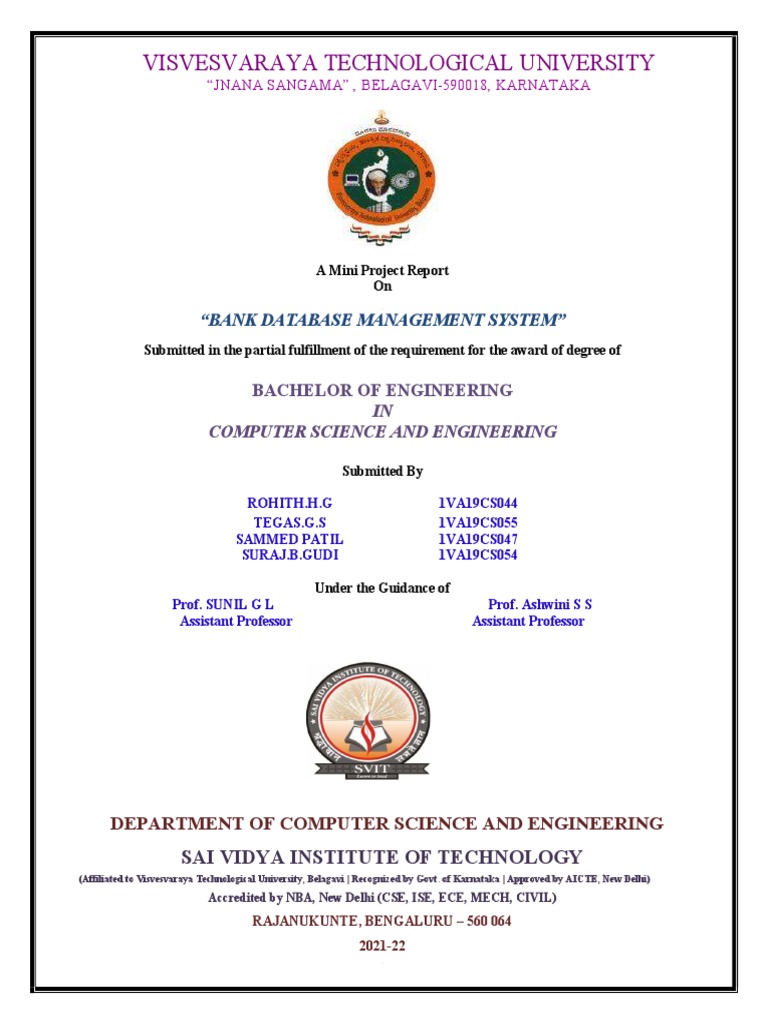 Bank Database Management System Project | PDF | Databases | Online Banking