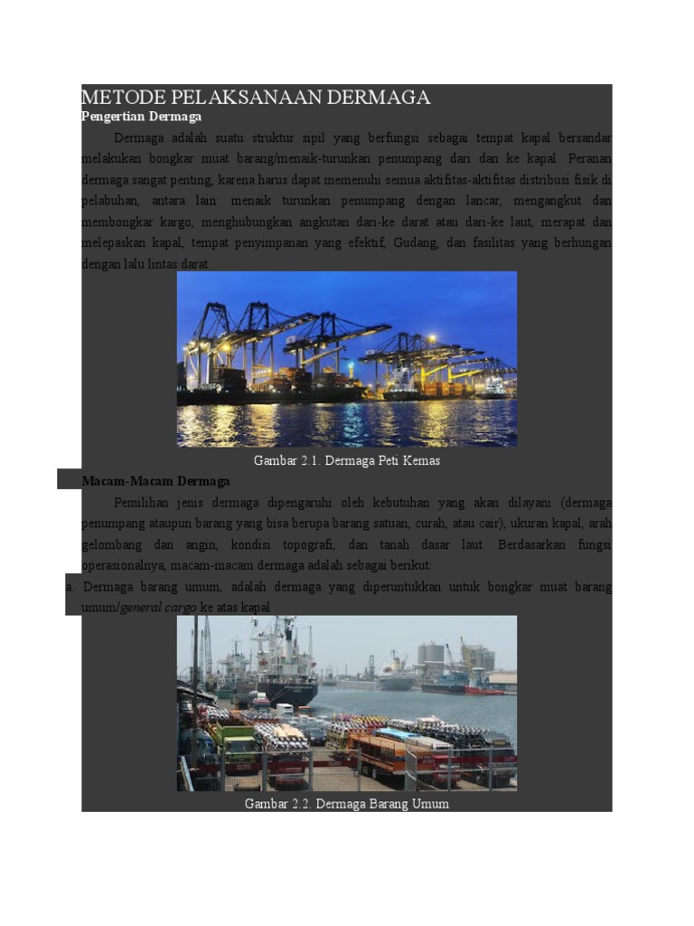 Metode Pelaksanaan Dermaga | PDF
