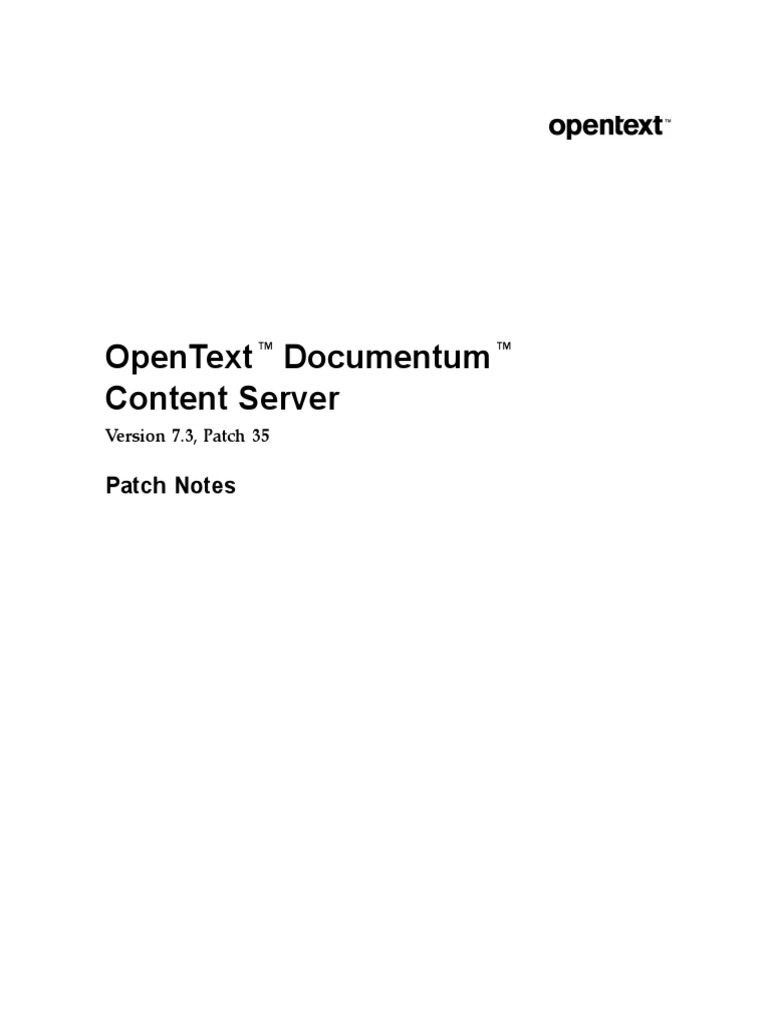 Documentum Content Server 7.3 Patch Notes | PDF | Transport Layer ...