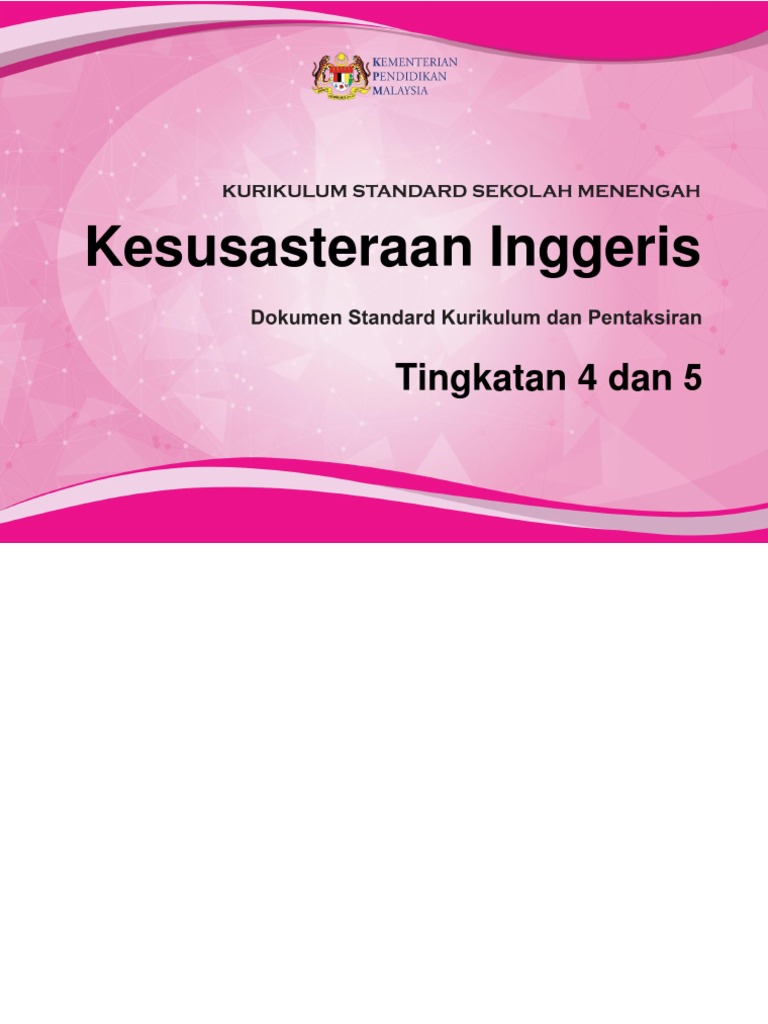065 DSKP KSSM Kesusasteraan Inggeris Ting4 5 | PDF