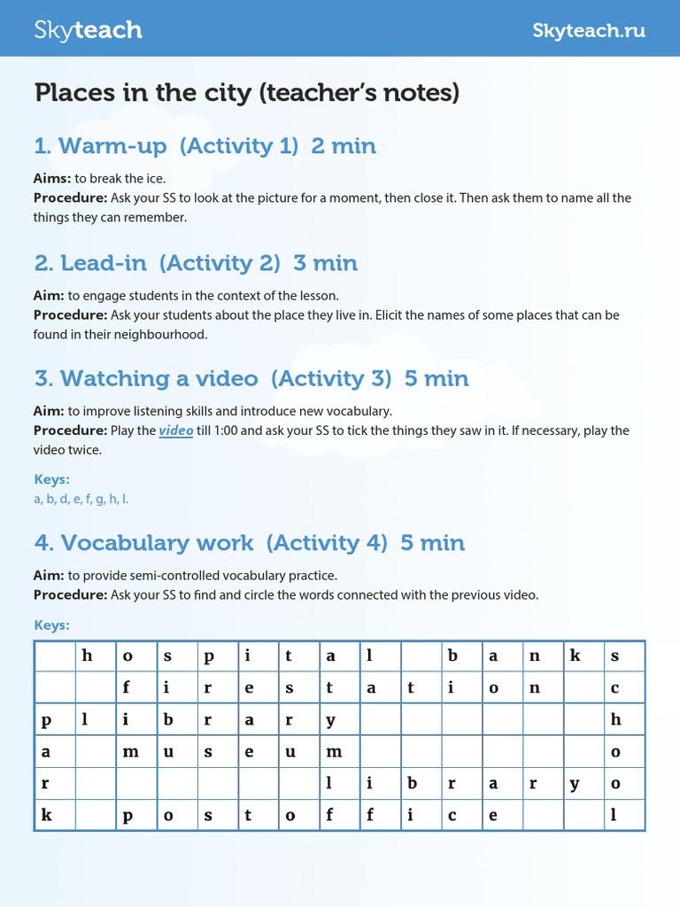 Engaging City Places Lesson Plan | PDF