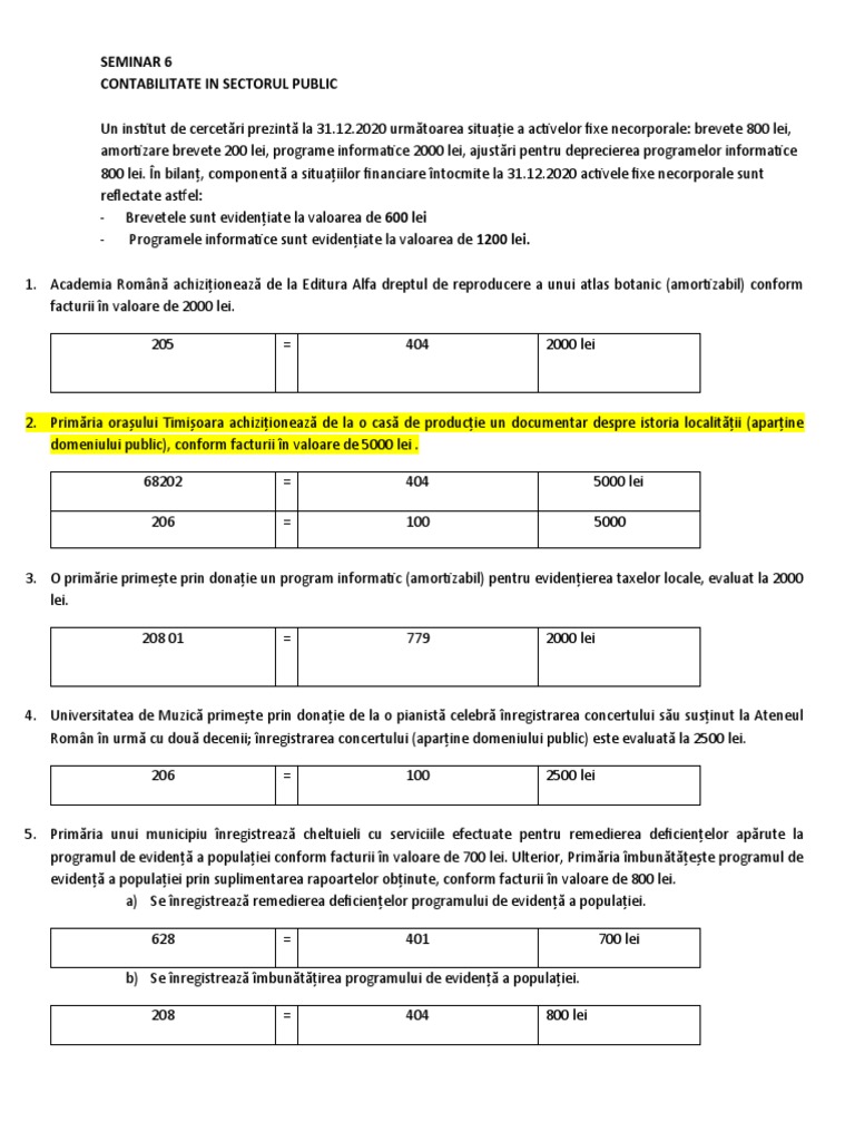 SEMINAR 6 Rezolvat | PDF