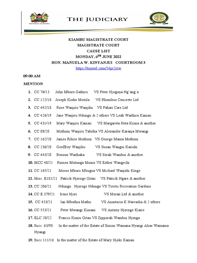 Moses Mburu Mbugua VS Michael Wanjohi Kinge | PDF