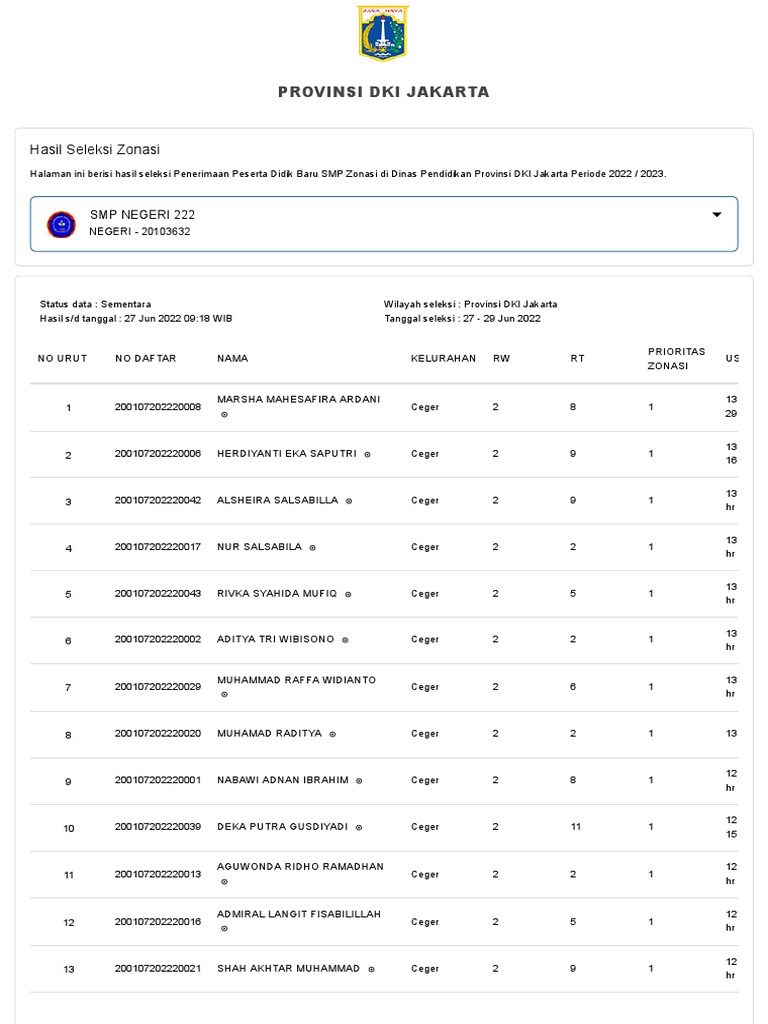 SIAP PPDB Online - Provinsi DKI Jakarta | PDF
